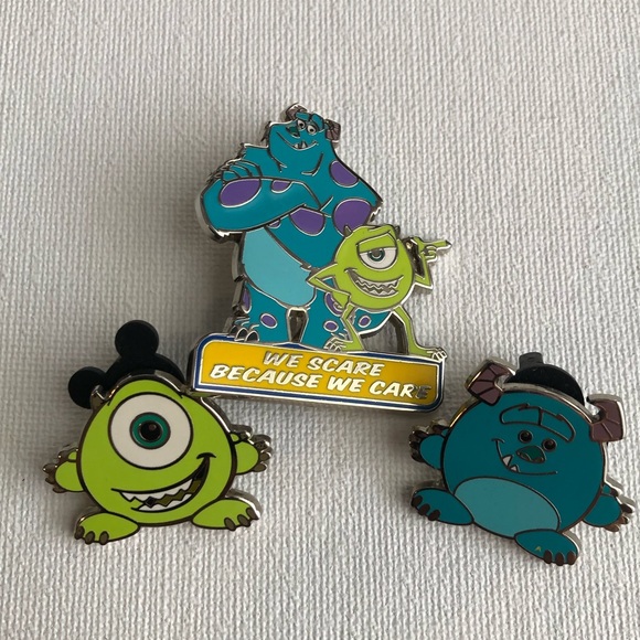 Disney | Other | Disney Pixar Monsters Inc Set Of 3 Pins | Poshmark